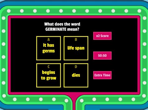 Plants Germination Of A Seed Quiz Gameshow Quiz