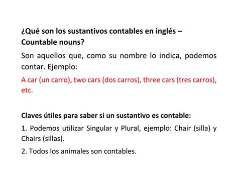 Los contenidos de esta lección sobre Contables e Incontables en inglés