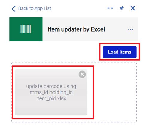How To Use The Item Updater By Excel Cloud App To Update The Item Barcode Ex Libris Developer