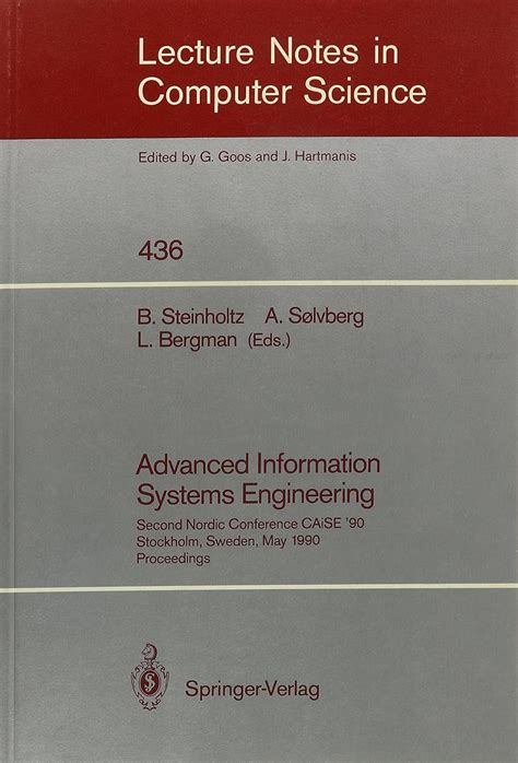 advanced information systems engineering lecture notes in computer