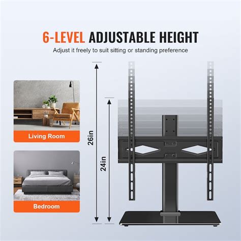 Vevor Tv Stand Mount Swivel Indoor Freestanding Tv Mount Fits Tvs Up To