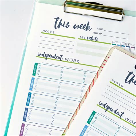 Printable Homeschool Assignment Sheet Etsy