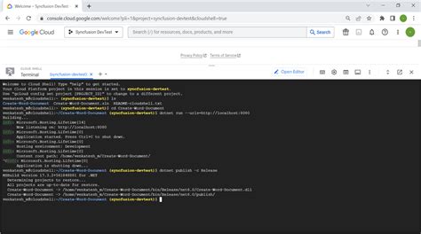 Create Word Document In Gcp Syncfusion