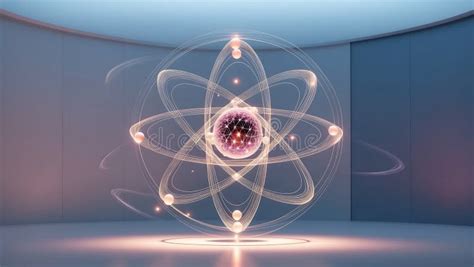 Atomic Structure In Space A Visual Representation Of Quantum Physics Stock Illustration
