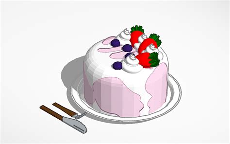 3d Design Strawberry Fruit Cake Tinkercad