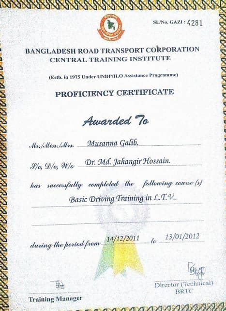 Driving Licence Certificate Pdf