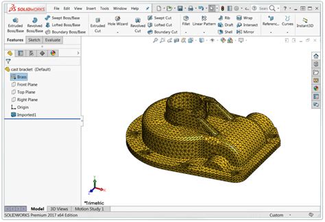 solidworks import mesh files of your 3d scanned data