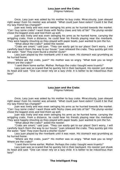Lazy Juan And The Crabs Read A Thon Lazy Juan And The Crabs Filipino Folklore Once Lazy