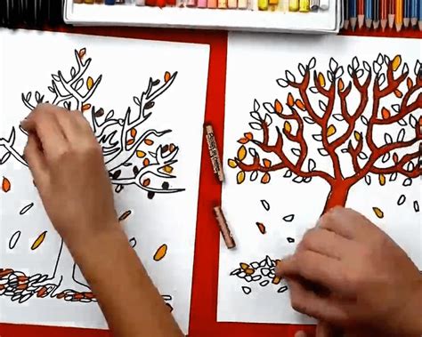 آموزش فصل ها با نقاشی پاییز فیلم نقاشی پاییز وولک