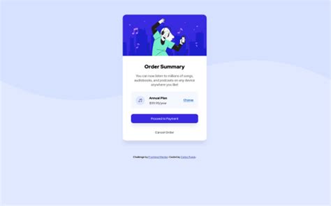 Frontend Mentor Order Summary Component Using Html And Css Coding Challenge Solution
