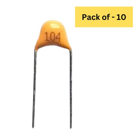 01 Uf 50v Ceramic Capacitor Pack Of 10 Robocraze