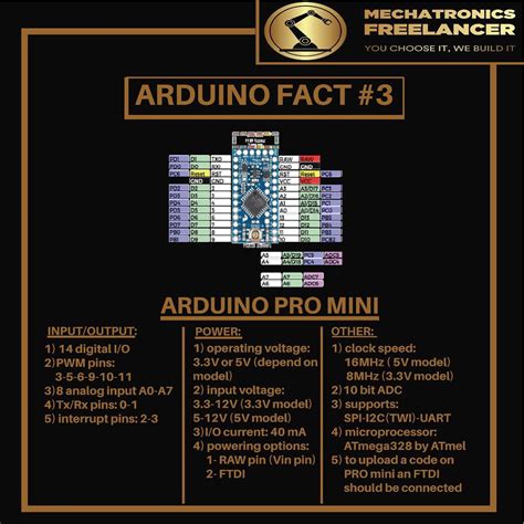 Mechatronics Freelancer Arduino Fact 3 Did You Know The Arduino Pro Mini Is Inteded To Be