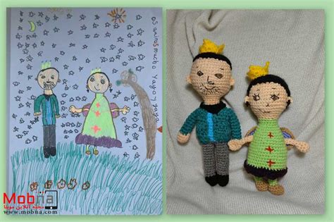 تبدیل نقاشی به عروسک بافتنی عکس موبنا