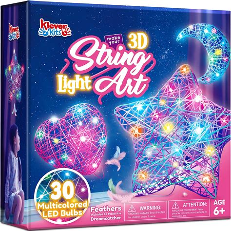 63pcs 3d String Art Kit With 30 Led Bulbs And 6 Balloons