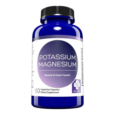 Md Life Magnesium Potassium Supplement 60 Ct High Absorption