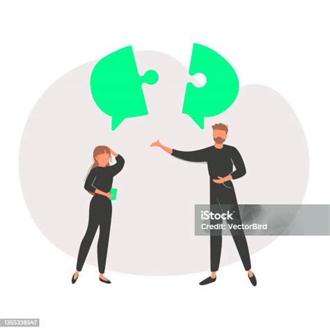 비즈니스 미팅에서 해결책을 얻으려면 타협하고 브레인스토밍 세션 개념에서 아이디어를 전달하고 연결하는 리더십 연결된 직소 퍼즐