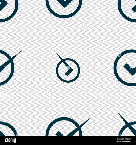 Check Mark Sign Icon Checkbox Button Seamless Abstract Background With Geometric Shapes