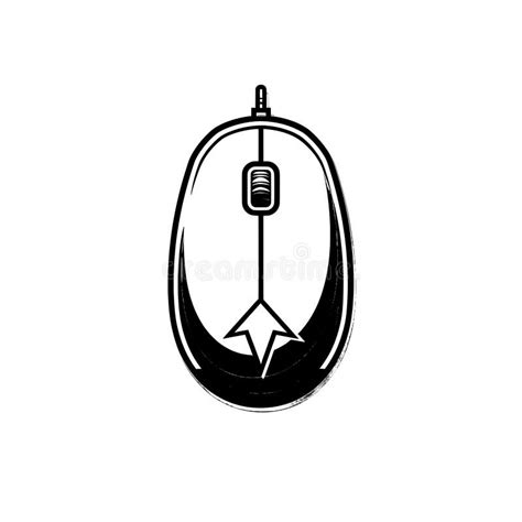 Icon Of The Computer Mouse Arrow A Simple Line Drawing Stock Vector