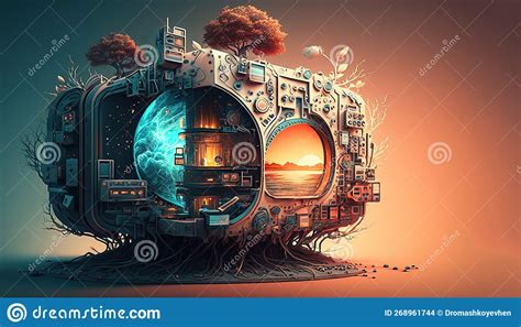 Generative Ai Internet Of Things Iot Devices And Connectivity On A Network Cloud At Center