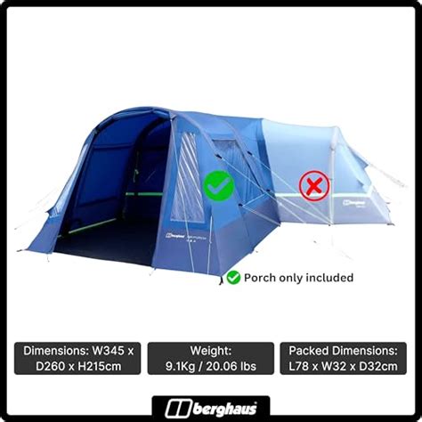 Berghaus Air Tent Porch With Removable Groundsheet Inflatable Easy To