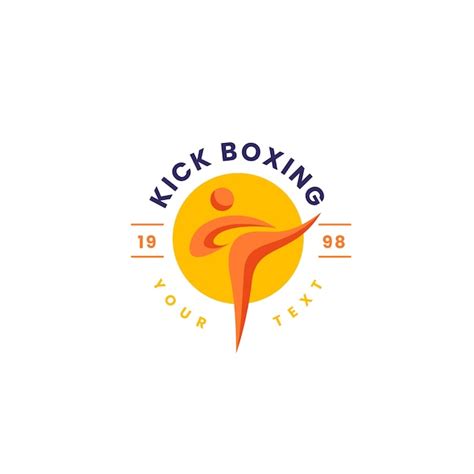Free Vector Flat Design Sport Kickboxing Logo Template