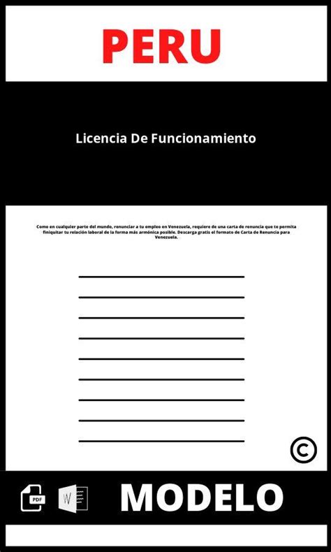 Modelo De Licencia De Funcionamiento 2026