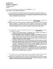 Econ 151 CH7 Study Docx ECON 151 Prepare Chapter 7 Name Luis Moreno Section 7 In Order To