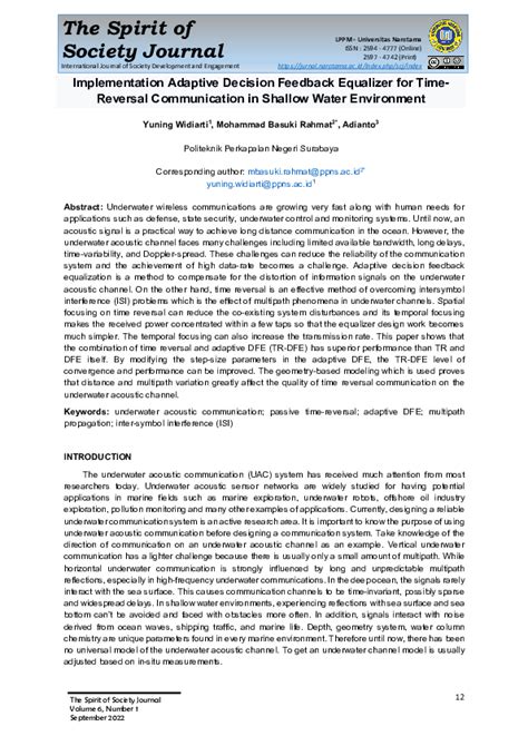 Pdf Implementation Adaptive Decision Feedback Equalizer For Time Reversal Communication In