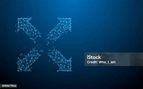 확장 크기를 조정 하 고 교차 화살표 기호 양식 선 삼각형 및 입자 스타일 디자인 일러스트 벡터 0명에 대한 스톡 벡터 아트 및 기타 이미지 Istock