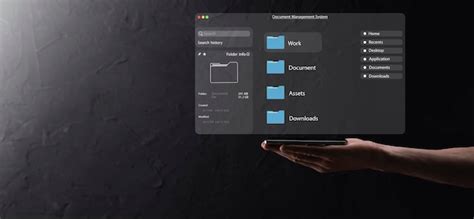 문서 관리 개념 가상 화면 아이콘 문서 관리 시스템 Dms 회사 파일 및 데이터의 효율적인 보관 검색 및 관리를 위한 온라인 문서 데이터베이스 소프트웨어 프리미엄 사진