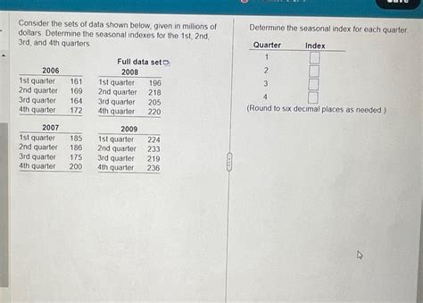 solved consider the sets of data shown below given in