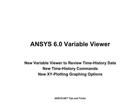 Ansys 6 0 Variable Viewer Ansys Users