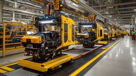 automated assembly line in modern factory stock illustration illustration of vehicles robots