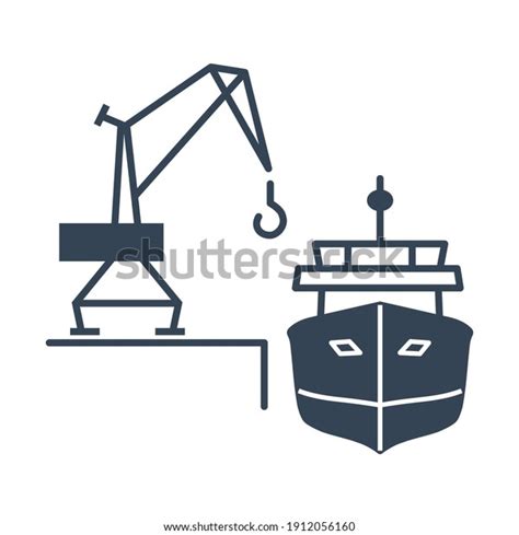 Vector Black Icon Loading Unloading Cargo Stock Vector Royalty Free Shutterstock