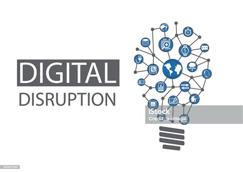 Digital Disruption Vector Illustration Concept Of Disruptive Business