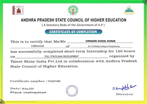 Suseel Kumar Simhadri On Linkedin Fullstackjavadevelopment Talentshineindia Java