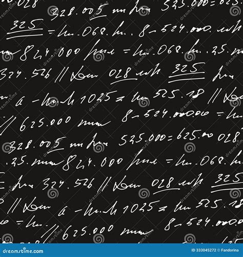 Handwritten Abstract Text And Digits Vector Seamless Pattern Stock
