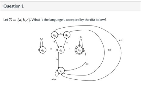 Solved Question 1 Let Σ a b c What is the language L Chegg com