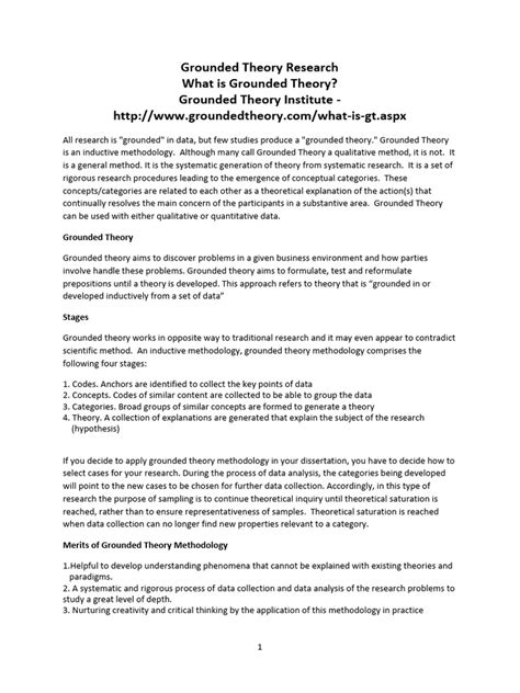 Grounded Theory Research Pdf Methodology Theory