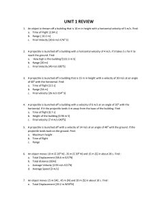 Projectile Motion Lab
