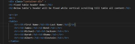 Freezing Row And Column In Html Table Using Css Blogs Perficient