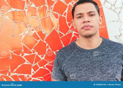 Portrait Of Athletic Latin Man At Park Stock Photo Image Of Workout