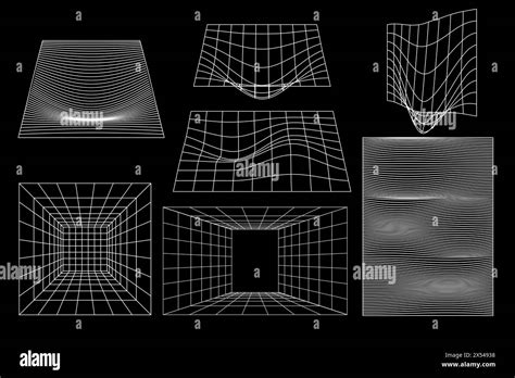 Set Of Linear Black Geometric Black Geometric Quadratic Rectangular Field Plateau Frame Shapes