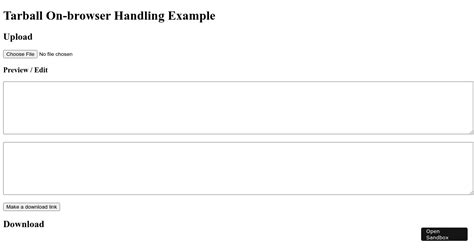 Tarball On Browser Forked Codesandbox Tarball On Browser Forked Codesandbox