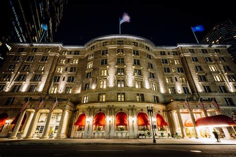 The Fairmont Copley Plaza At Night In Back Bay Boston Massachusetts