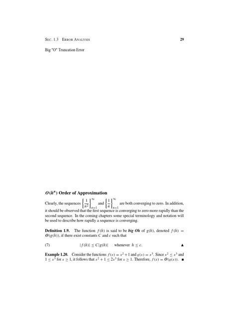order of approximation and convergence describing the rate of