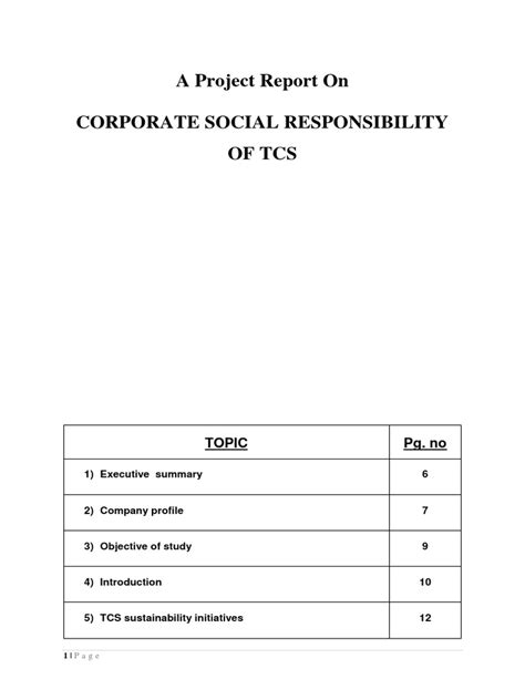 Tcs Csr Docx Corporate Social Responsibility Sustainability
