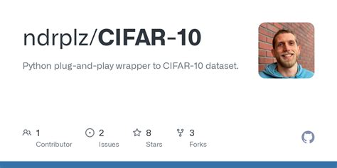 Github Ndrplzcifar 10 Python Plug And Play Wrapper To Cifar 10 Dataset