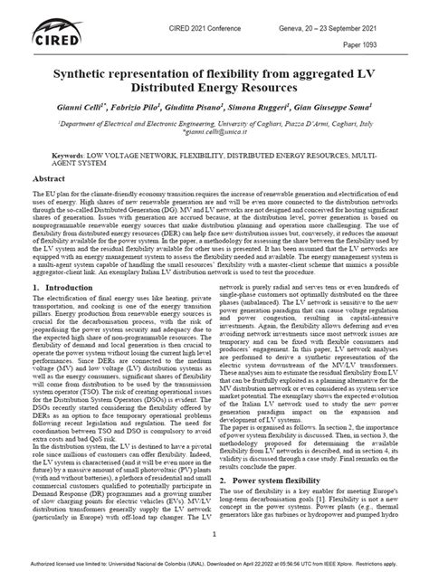 Synthetic Representation Of Flexibility From Aggregated Lv Distributed