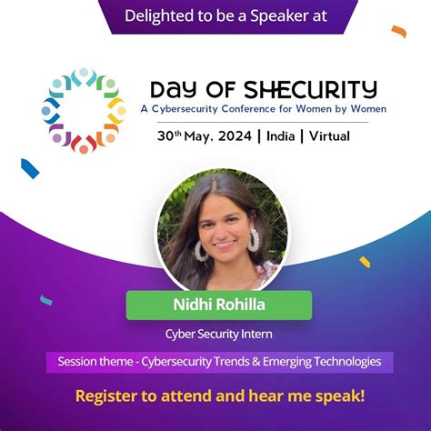 Nidhi Rohilla On Linkedin Womenintech Cybersecconference Virtualconference Dayofshecurityindia